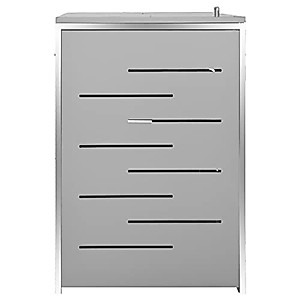 vidaXL Quadruple Wheelie Bin Shed 108.9"x30.5"x45.5" Stainless Steel