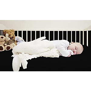 Crescent 2 Pack 100% Micro Fiber Super Soft and Comfy Fitted Crib Sheets for Standard Crib and Toddler Mattresses, Hypoallergenic, Breathable for Boys and Girls (Black, Pack of 2)