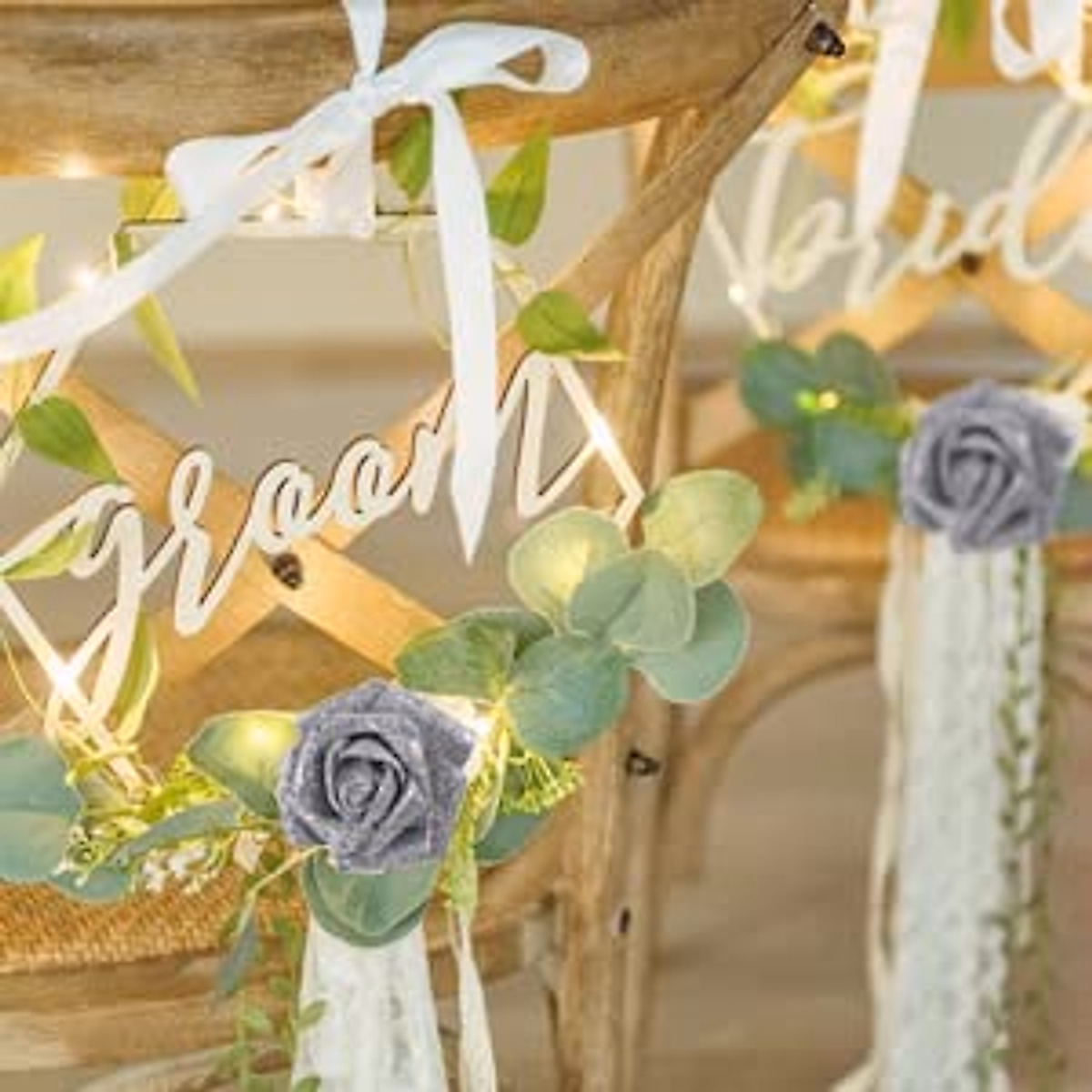 IPOPU Artificial Flowers, 25pcs Foam Glitter Roses Glitter Foam Rose Foam Rose with Stem for DIY Wedding Bridal Bouquet Home Party Christmas Decoration(Silver)