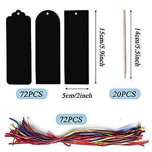 gsnma 72 Pieces 3 Style Scratch Bookmarks Paper Magic Scratch Rainbow Bookmarks DIY Bookmark Crafts with 72 Pieces Colorful Ropes for Christmas and Birthday Party Favor,Classroom Activities