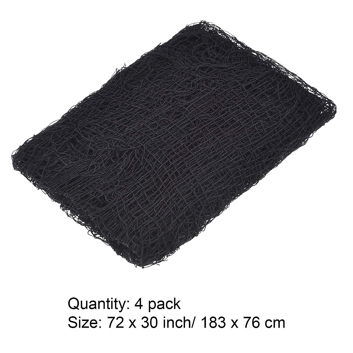JOVITEC 4 Pack Halloween Creepy Cloth Spooky Fabric Cloth Loose Weave Gauze Freaky Cheesecloth for Haunted Halloween Party Decoration (2 Yards x 30 Inch，Black)