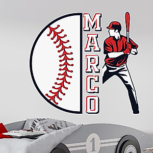 Kyle Cornhole Kids Custom Baseball Name Wall Decals Multicolors - Baseball Wall Stickers - Sport Mural - Nursery Wall Decor - Kids Baseball Room Green