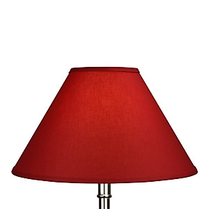 FenchelShades.com Lampshade 6" Top Diameter x 17" Bottom Diameter x 11" Slant Height with Washer (Spider) Attachment for Lamps with a Harp (Linen Rich Red)