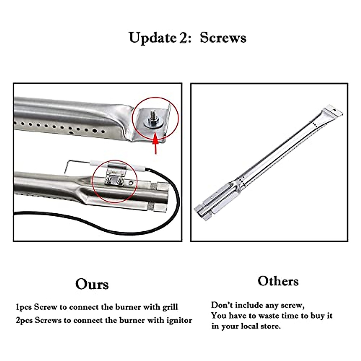 Hisencn Grill Replacement Parts for Charbroil 4 Burner 461442114, 461473419, 461472719, 463441514, 461442113, G431-0300-w2a, G433-0016-W1, G432-001N-W1, Grill Burner, Heat Plate and Cooking Grates
