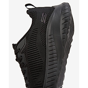 Skechers Women's Bobs Squad Chaos – Face Off Sneaker, Black/Black, 8.5 Wide