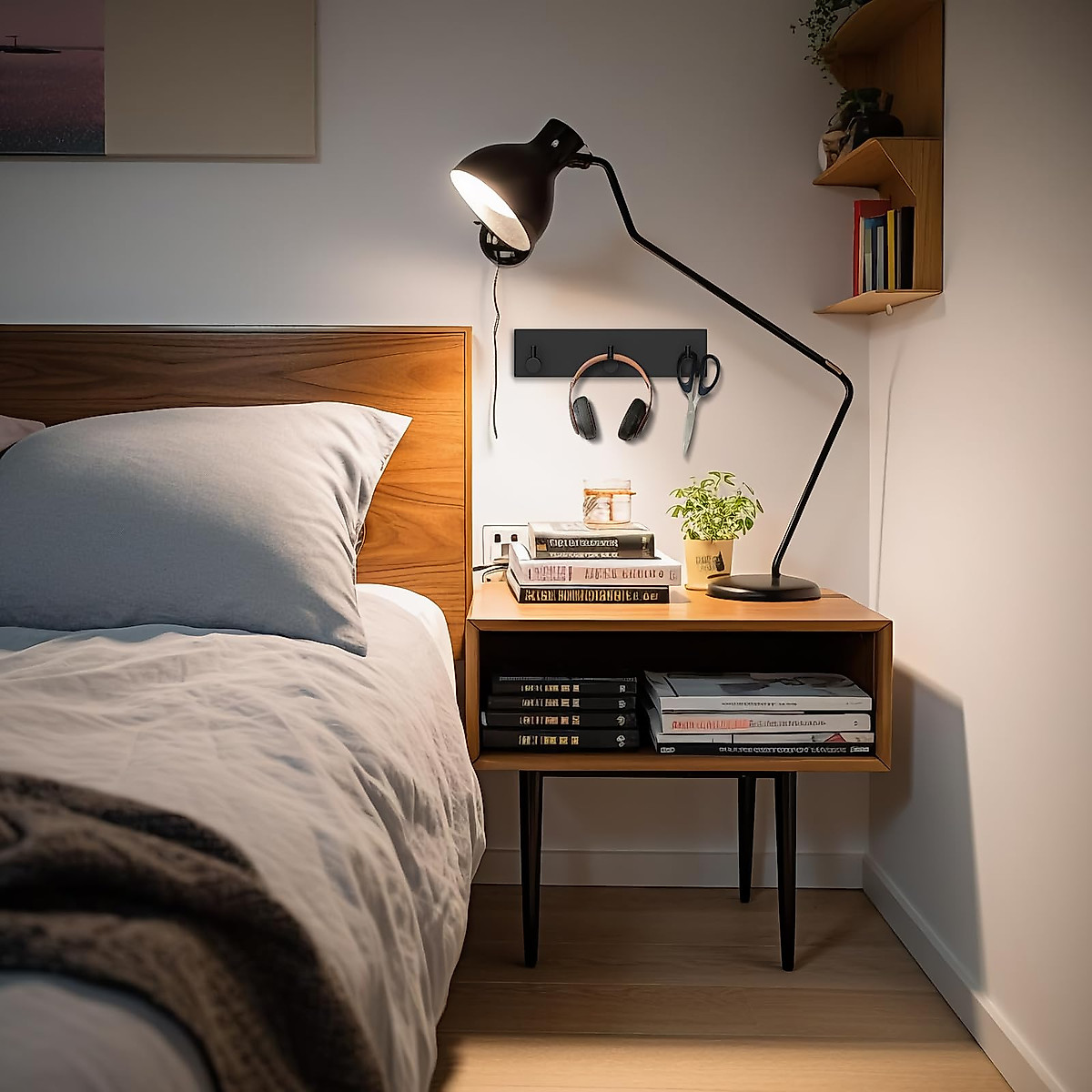 PEOIAOY Key Holder for Wall, Self Adhesive Key Hanger with 3 Hooks Stainless Steel Key Hooks for Wall, Wall Hooks Decorative, Key Hanger for Wall, No Punch Key Rack for Kitchen, Bathroom, Office