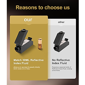 Refractometer, Jewelry Refractometer, RHG181 1.30 to 1.81 Professional ldentification Refractometer, Portable Refractometer with 3ml Reflective Index Fluid, f