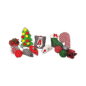 Midlee Cat Christmas Stocking with Toys - 14 Toys
