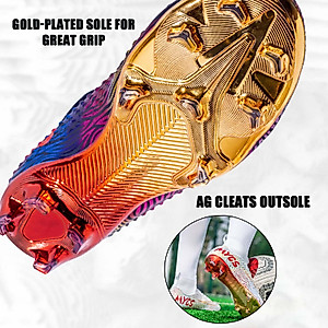 MEBAMY Unisex Cleats Soccer Shoes for Big Boy AG High-top Spikes Football Shoes for Younth Outdoor and Indoor Soccer Training Special Football Boots Anti Skid and Shockproof Soccer Cleats Green