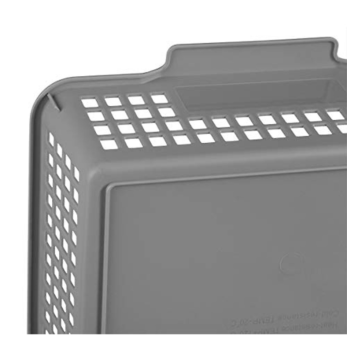Plastic Storage Basket - 4 Pack Plastic organizing basket Gray Storage Basket with Handles Plastic Storage Bins for Organizing Fit for Home Office Accessories Toys Bathroom Kitchen