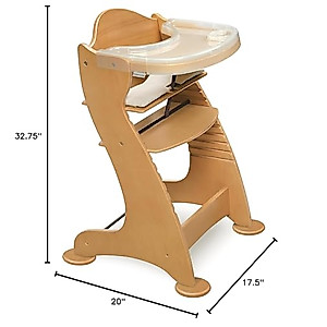 Embassy Convertible Height Adjustable Wood Baby High Chair with 2 Trays