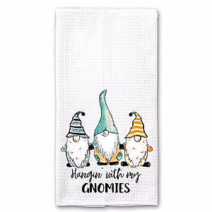 Hanging with My Gnomes, Gnome Microfiber Kitchen Towel Holiday Home Decor