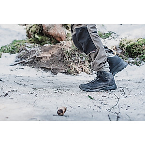 Icebug Mens Stavre BUGrip GTX Hiking Boot with Carbide Studded Traction Sole, Black/Petroleum, 09.5