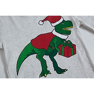 Boys Christmas Pajamas for Toddler Clothes Set Dinosaur Sleepwear Long Sleeve 100% Cotton 2 Piece Kids Xmas Pjs 3t