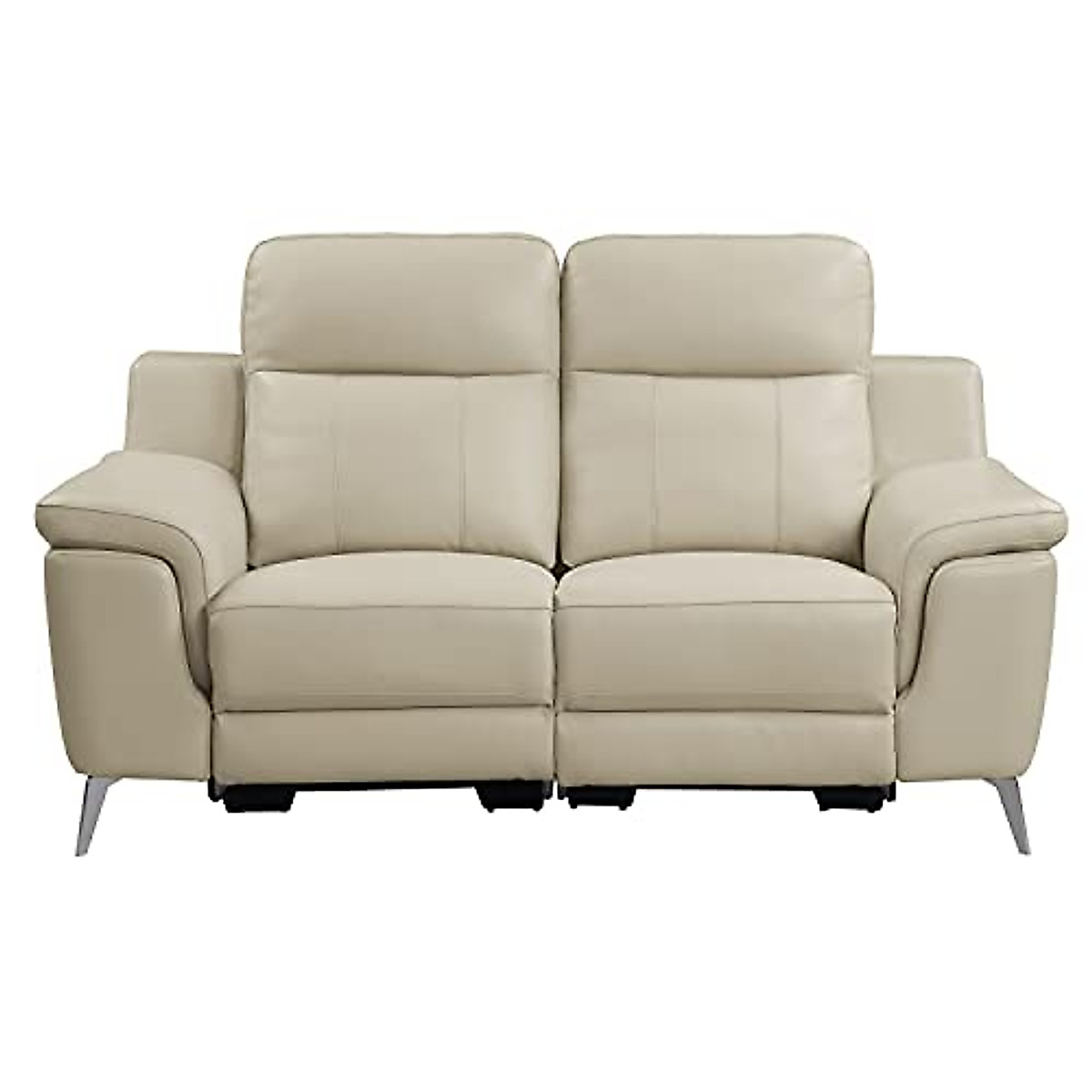 Lexicon Ezra Genuine Leather Power Reclining Loveseat, Beige