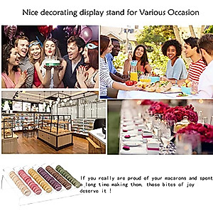BLBYHO Acrylic Macaron Display Tray, Macaron Stand Cookie Display Stand with 6 Slots……