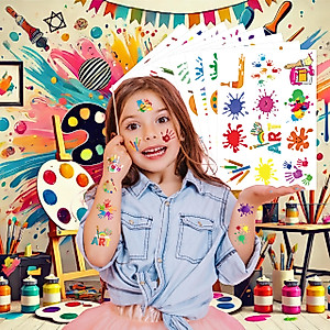 Art Temporary Tattoo Birthday Party Decorations Favors 8 Sheets (96PCS) Tattoos Stickers Cute Party Supplies Kids Girls Boys Gifts Classroom School Prizes Themed