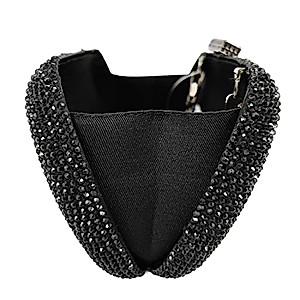 Boutique De FGG Bling Evening Bags and Clutches for Women Formal Party Crystal Clutch Bag Wedding Rhinestone Handbags (Small,black)