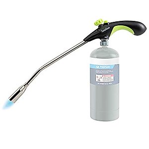 Ivation Charcoal Starter, Propane Charcoal Lighter, Quickly & Easily Ignite BBQ Grill, Smoker, Fireplace & Burn Weed, Torch Fire Starter with Button Ignition, Adjustable Flame, Tank Not Included