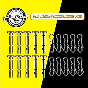 738-04124A Shear Pins and 714-04040 Cotter Pins for Troy Bilt Snowblower, Compatible with MTD Craftsman Snowblowers, Replacement .25" x 1.5" 738-04124, for Cub Cadet 828WE, 928SWE, 930SWE etc, 10 pcs.