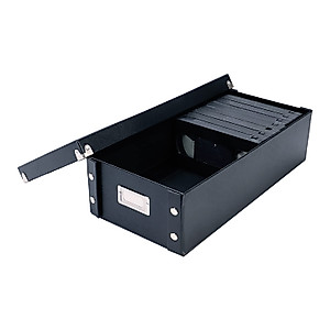 Snap-N-Store VHS Storage Box - Pack of 2 - Durable Movie Organizer Set with Lids - Boxes Hold up to 30 VHS Tapes - Black