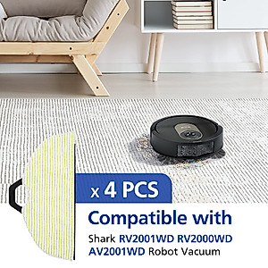 Ecleanfy AV2610WA RV2610WA Vacuum Mop Replacement Pads Compatible with Shark AV2610WA RV2610WA Robot Vacuum, Washable Reusable Replacement Microfiber Soft Pads, 4-Pack