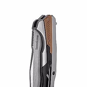 Kershaw Endgame Pocket Knife, 3.25" D2 Carbon Steel Spear Point Blade, Manual Flipper Opening, Frame Lock, Reversible Deep-Carry Pocketclip