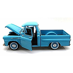 1958 Chevy Apache Fleetside Pickup Truck, Light Blue - Motormax 79311 - 1/24 scale Diecast Model Toy Car, unisex-children