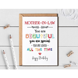 Mother-In-Law You Are Beautiful You Are Special - Mother-In-Law Birthday Card Poem Card For Mother-In-Law - Birthday Card For Mother-In-Law