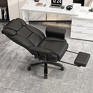 GYI Big and Tall Office Chair 400LBS with Wide Seat and Arms, 160° Reclining Office Chair with Footrest, Comfortable Executive Office Desk Chair High Back, Computer Chair Home Office