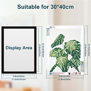 PP OPOUNT 4 PCS Diamond Art Frames, 30 x 40 cm Self-Adhesive Diamond Picture Frame, Magnetic Picture Frame For Diamond Art Display and Protection, Window, Home Wall Office Decor