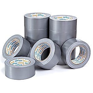 Office Deed Duct Tape Heavy Duty Waterproof, 30 Yards x 2 Inch, 12-Roll Pack, All-Weather Grey Heavy Duty Duct Tape, No Residue, Strong Silver Duct Tape Bulk