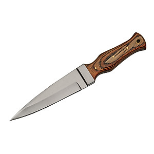 SZCO Supplies Wood Single Edge Boot Knife Style Boot Knife, Stainless Steel