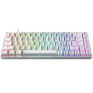 Durgod Hades 68 RGB Mechanical Gaming Keyboard - 65% Layout - Cherry Profile - Doubleshot PBT - USB Type C - Aluminium Chassis (Gateron Brown, White)