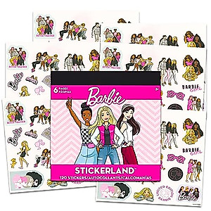 Barbie Sticker Set for Girls - Bundle with 12 Sheets of Barbie Stickers for Party Favors Plus Door Hanger | Barbie Party Supplies for Girls Birthday