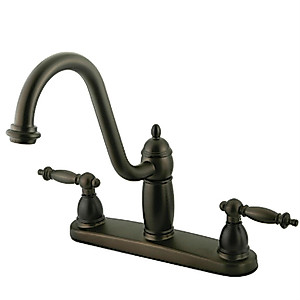 Kingston Brass KB7115TLLS Templeton 8-Inch Kitchen Faucet without Sprayer, Oil Rubbed Bronze