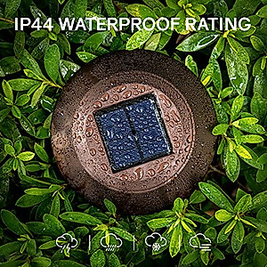 SOLPEX Solar Path Lights, 4 Pack High Lumen Solar Garden Lights, Solar Powered Waterproof Pathway Lights, Automatic Led Warm White Solar Yard Lights for Driveway, Walkway, Landscape, Lawn