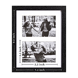 eletecpro 8x10 Collage Picture Frame with 1 Mat Display 2Pcs 4x6 Double Photos or 1Pc 8x10 Picture without Mat Picture Frames Collage Wall Decor Wall & Tabletop Photo Frame with Stand