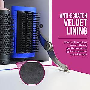 2in1 Storage Holder compatible with Dyson Hair Dryer Holder Wall Mount - Premium Wooden Organizer for Airwrap Holder Wall Mount Storage Rack for Accessories and Attachments