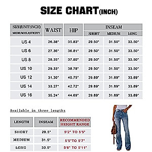 Koinshha Womens High Waisted Jeans Flare Stretch Boyfriend Casual Bootcut Denim Pants Light Blue