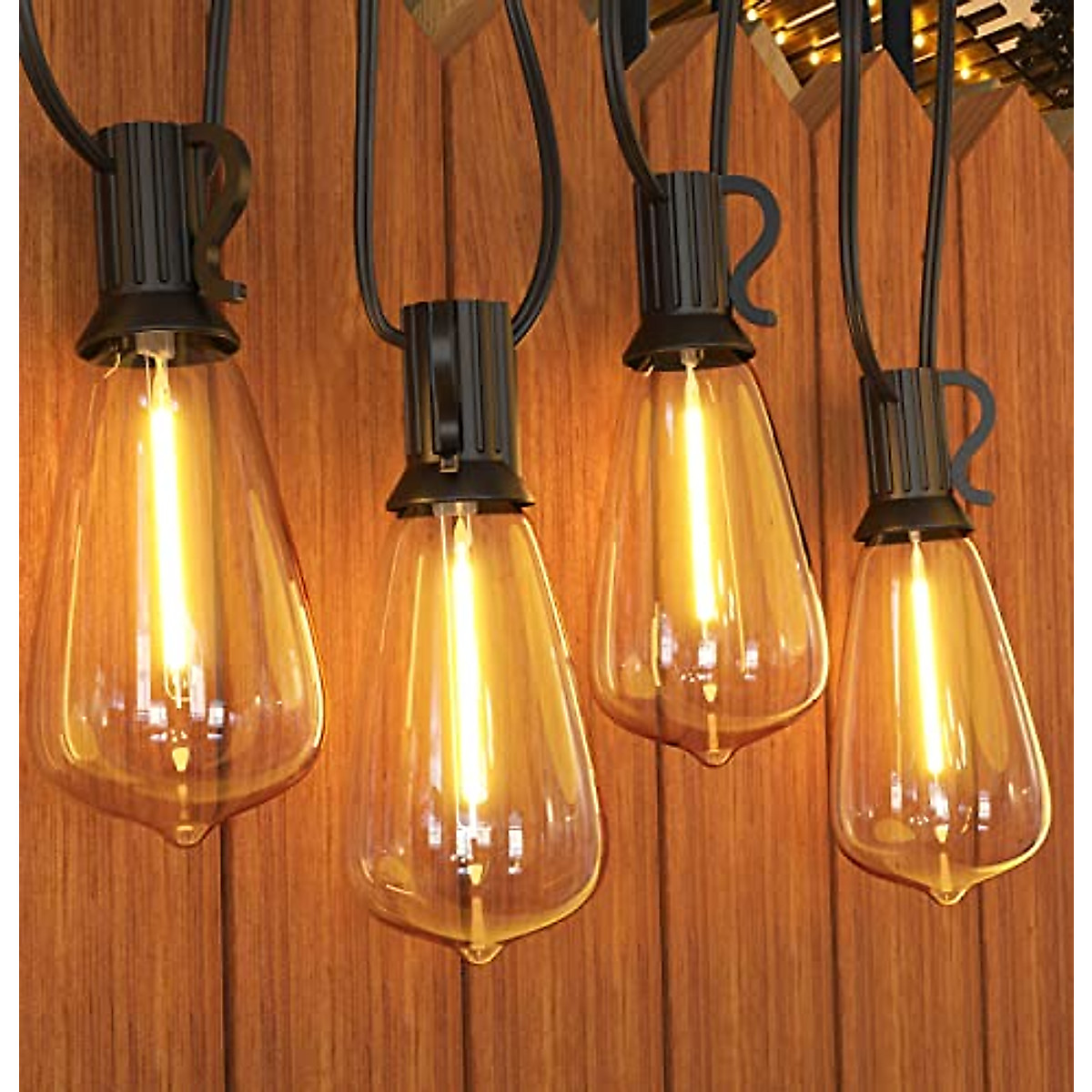 GPATIO Outdoor String Lights, 60FT(50+10) Waterproof Patio Lights with 32 Dimmable Hanging Lights Globe ST38 Bulbs, 2700k Shatterproof for Backyard Gazebo Porch Garden Commerical Outside Decor