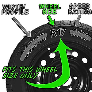 OxGord 17 inch Hubcaps compatible with 2010-2012 Ford Fusion (Set of 4) Wheel Covers, Chrome ABS Wheels- Auto Tire Replacement Exterior Cap Cover - Push on