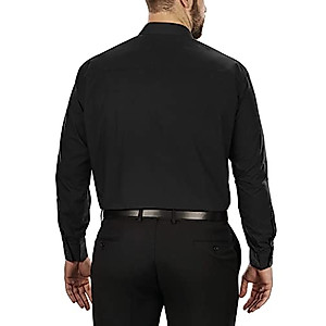 Kenneth Cole Unlisted Men's Dress Shirt Big and Tall Solid , Black, 17" Neck 37"-38" Sleeve