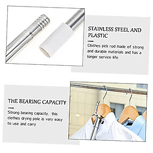 Zerodeko 2pcs Stitching Clothes Rail Utility Hooks Sturdy Clothesline Rod Clothes Picking Rod Clothesline Pole Outdoor Hanging Hooks Laundry Clothes Reach Tool Drying Clothes Plastic u-Hook