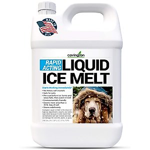 Ice Melt, Pet Safe Ice Melt, De Icer for Sidewalks, Driveways, Decks, & Concrete. Spray Pet Friendly Liquid Ice Melt, Covers More Ground & Easier than Spreading Salt Pellets, USA Made-1 Gallon
