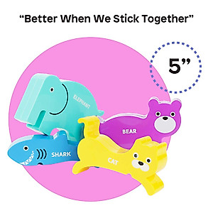 Boley Plastic Rainbow Stacking Block Toy Set - Baby Animal Building Shape Sorter Blocks - Great Educational Learning Toy for Kids, Children, Toddlers