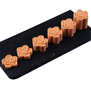 Ylskmu Cookie Stamp 6pcs 50g Moon Cake Mold Set, Thickness Adjustable Mid Autumn Festival DIY Hand Press Cookie Cutter Dessert Pastry Decoration Tool Moon cake Maker