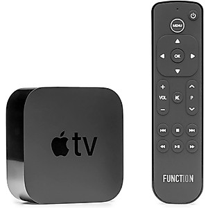 Function101 F101-ATVRM 2-Pack | Replacement Button Remote for Apple TV | Infrared Connectivity | 2 AAA Batteries Included
