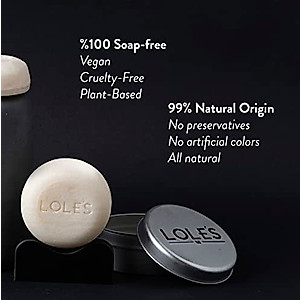 LOLE'S Shampoo Bar and Conditioner, 2in1 Men's Care for Cleaning Hair, Body and Beard, Coconut Scent, 99% Natural Origin, Sustainably Sourced, 3.5Oz