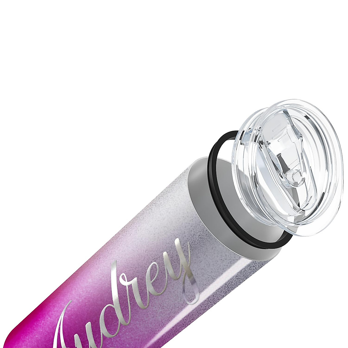 Personalized Skinny 20 oz with Lid Frosted Fuchsia Customized Laser Engraved Cup Gift Stainless Steel Vacuum Insulated Mug